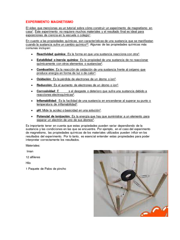 Experimento Magnetismo | PDF