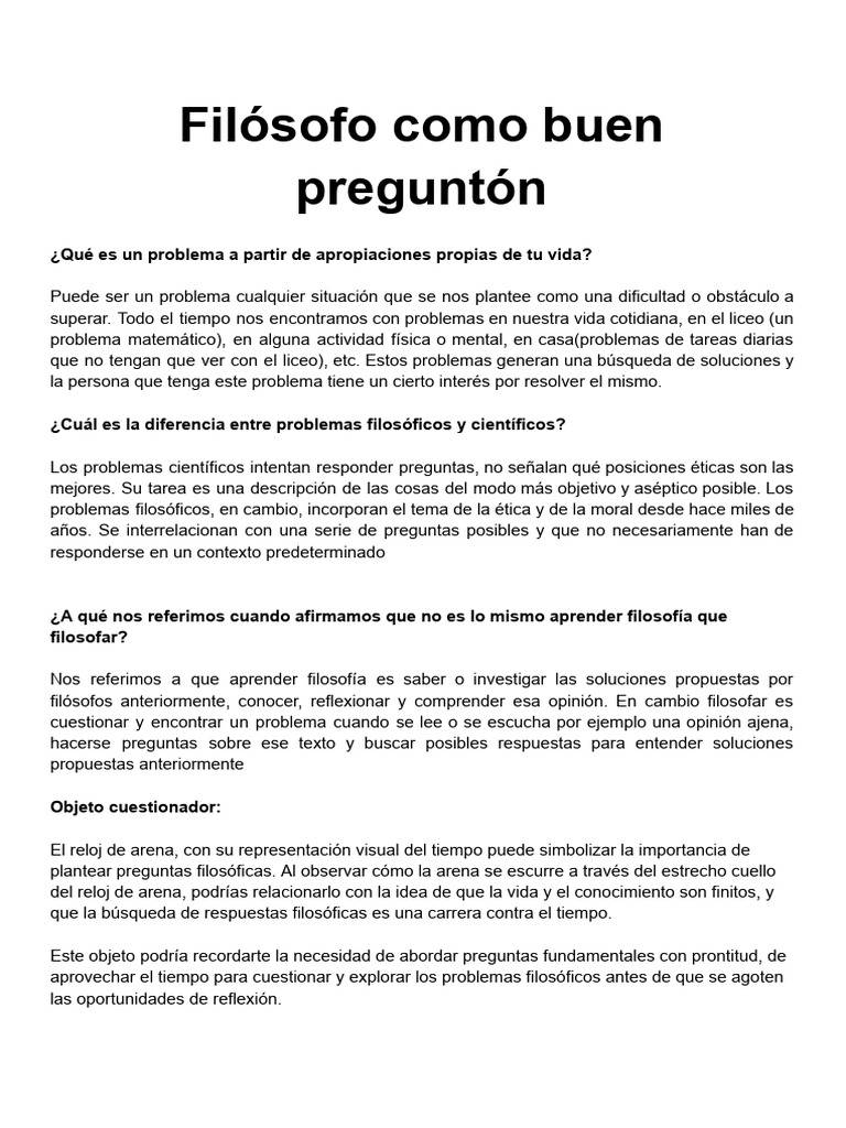 Filosofo Como Buen Preguntón | PDF | Hora
