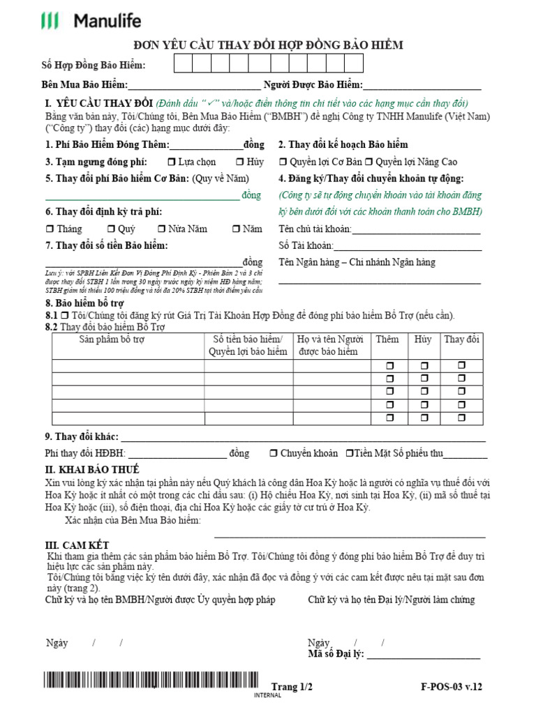 Don Yeu Cau Thay Doi HDBH | PDF