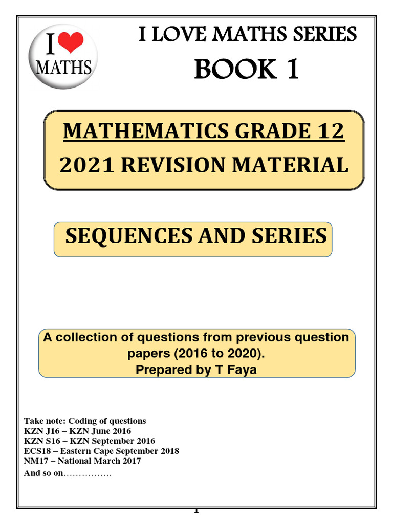 I Love Maths Series Book 1 - Sequences and Series | Download Free PDF ...