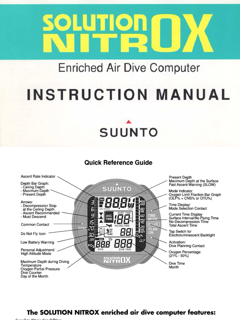 Solution Nitrox Manual EN | PDF