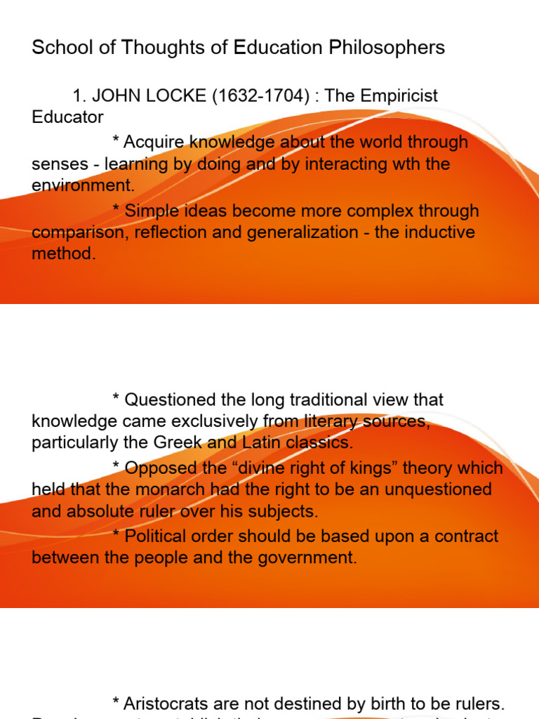 Lecture 1 Philosophical Thoughts On Education | PDF | Pedagogy | Learning