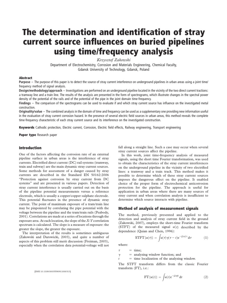 The Determination and Identification of Stray Current Source Influences On Buried Pipelines ...