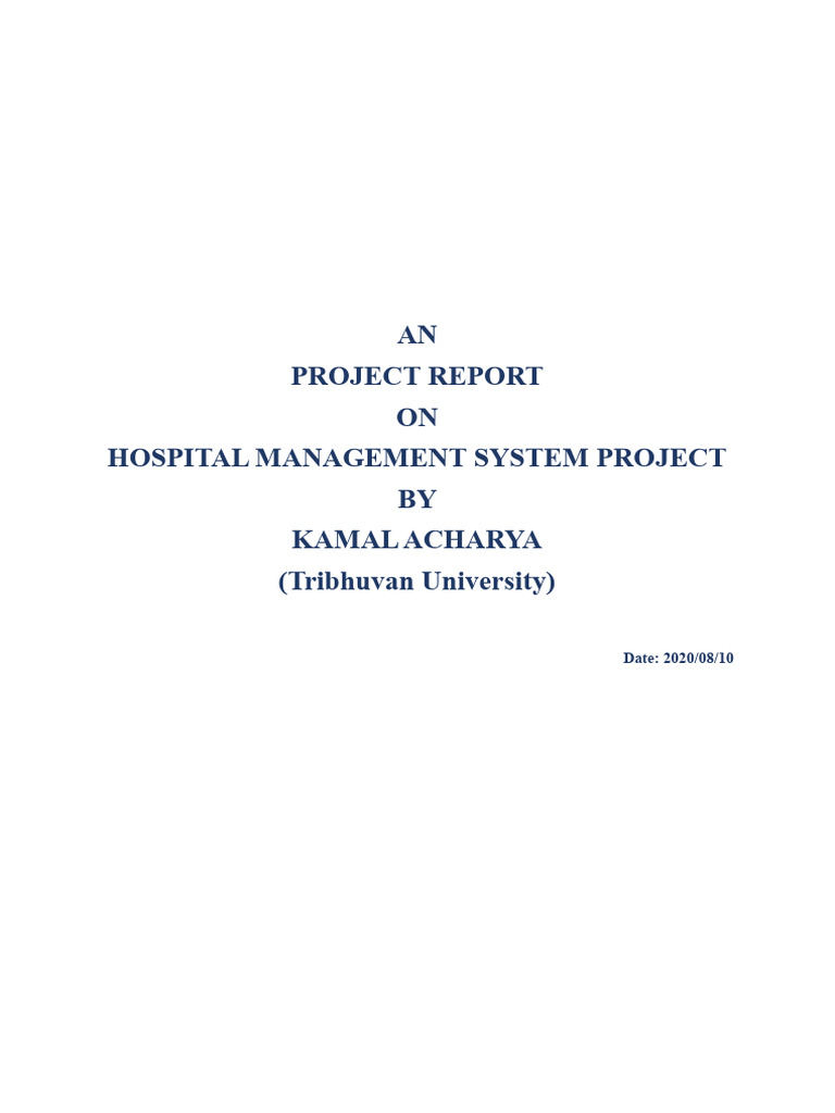 Hospital Management System Project Report | PDF | Security | Computer ...