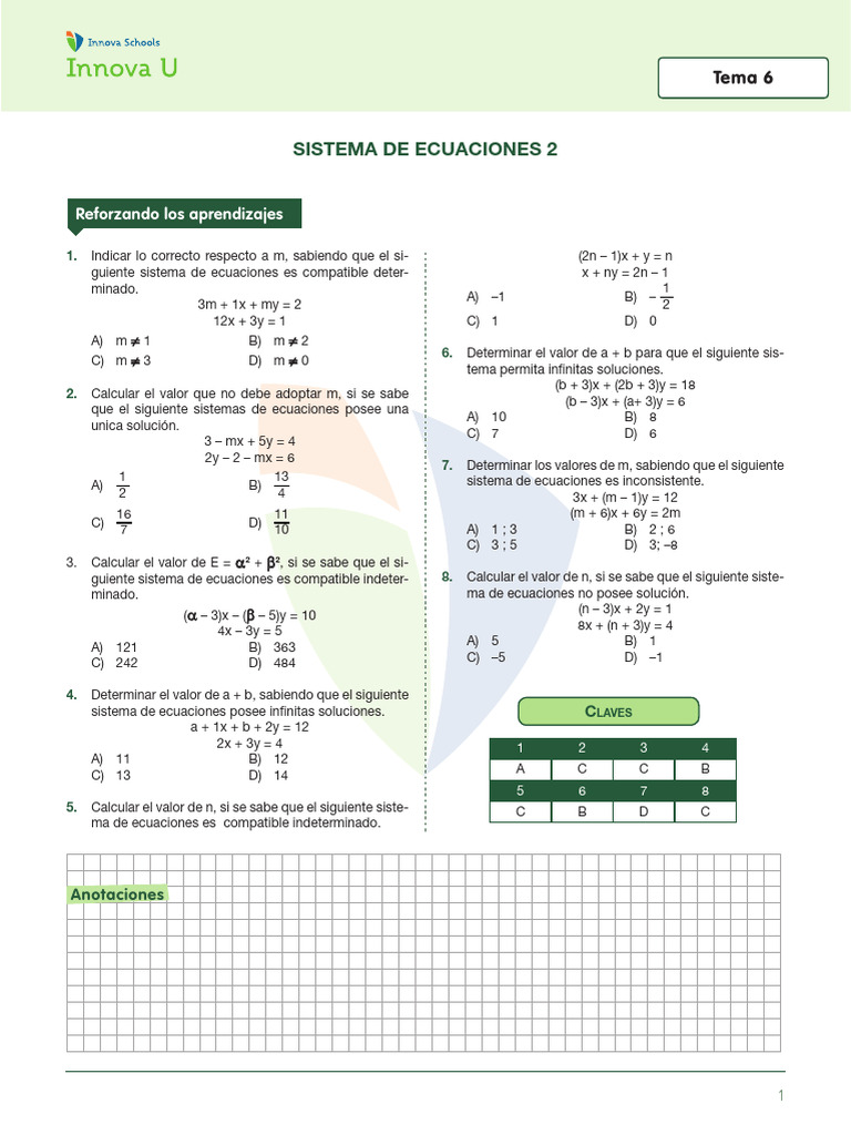 7 Reforzando Los Aprendizajes Tarea - Sistema de Ecuaciones 2 | PDF