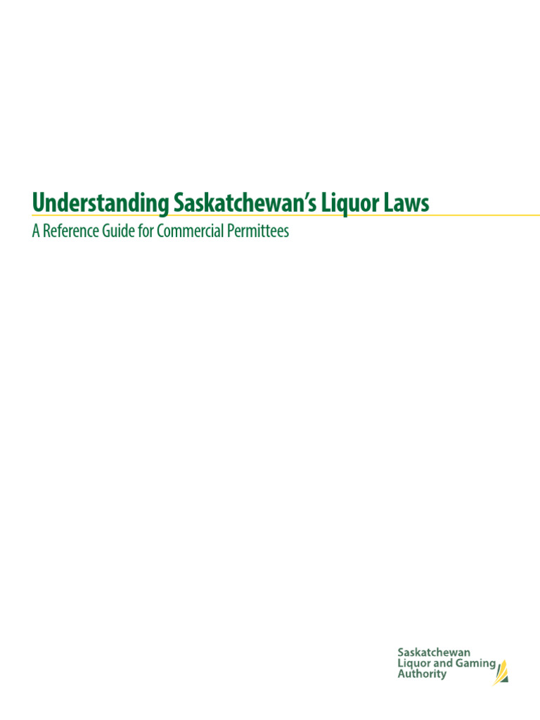 Saskatchewan Liquor Laws Guide for Permittees | PDF | Alcohol Law ...