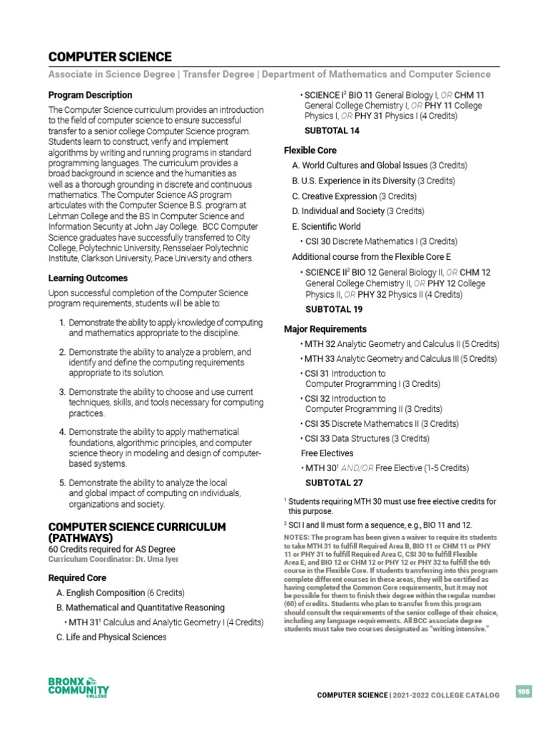 Computer Science AS Degree Overview | PDF | Science | Mathematics