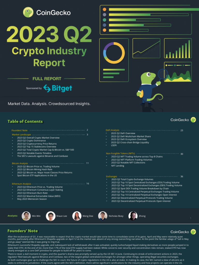 CoinGecko 2023 Q2 Report | PDF | Cryptocurrency | Exchange Traded Fund