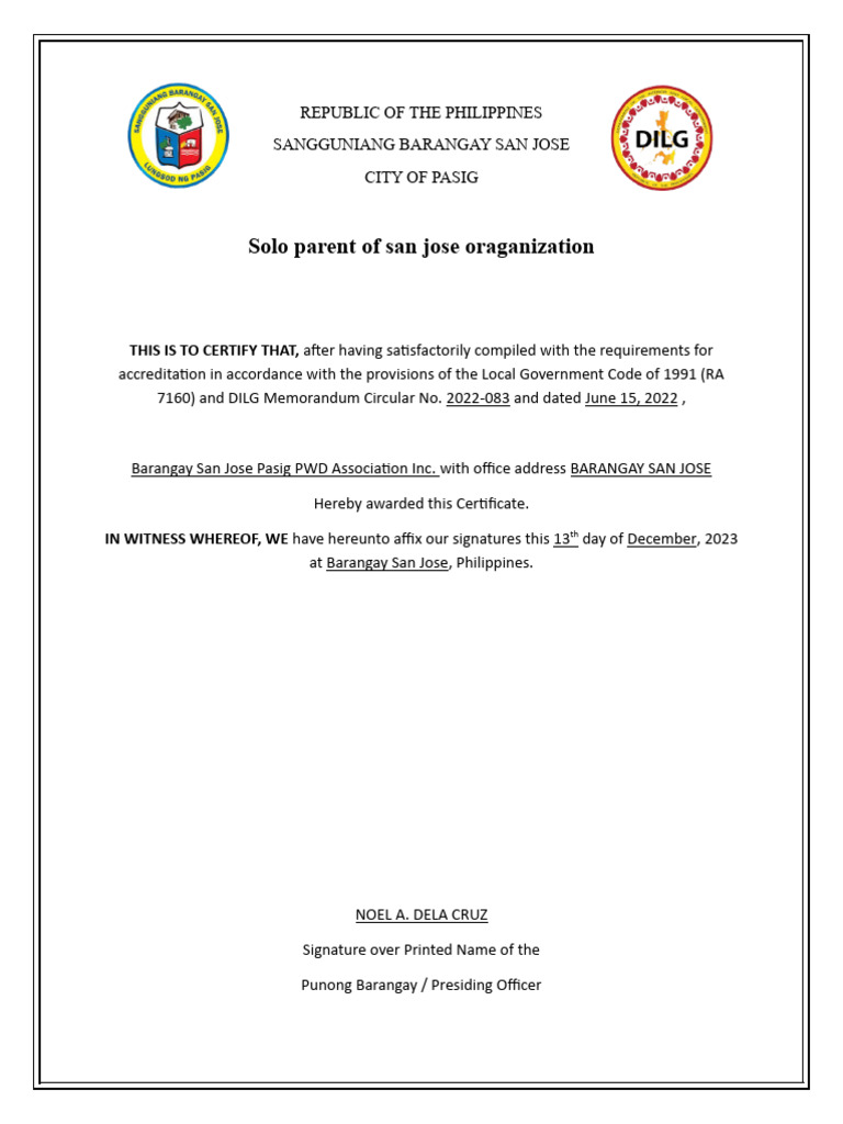 Certificate of Accreditation Cso | PDF