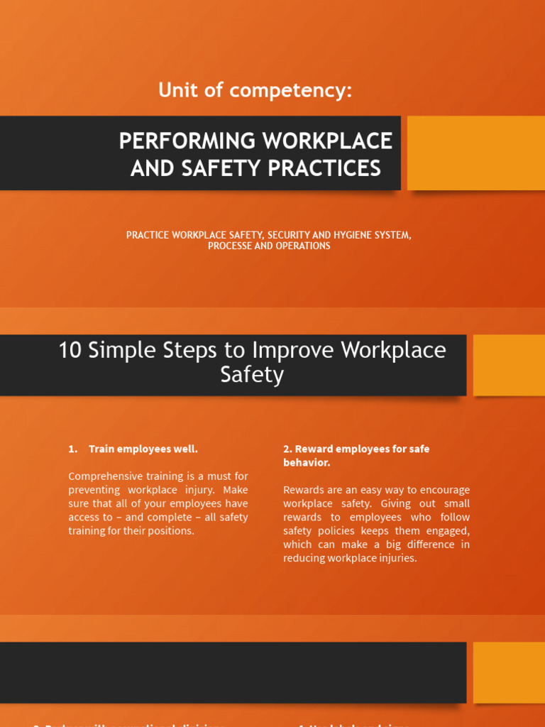 Workplace Safety & Hygiene Guide | PDF | Occupational Safety And Health ...
