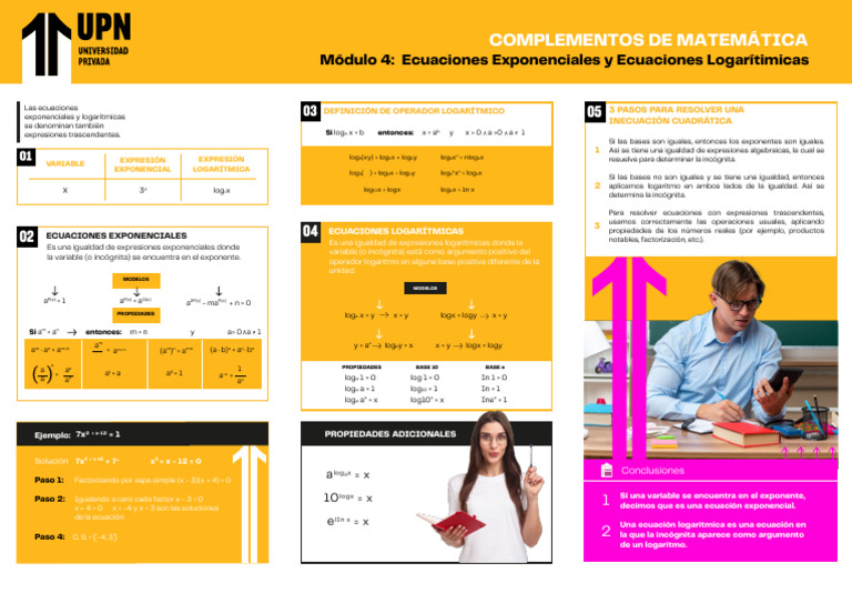 Math 1001 M04 Inf4 | PDF | Ecuaciones | Logaritmo
