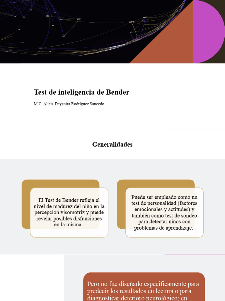 Test de Bender: Evaluación Visomotora Infantil | PDF | Percepción ...