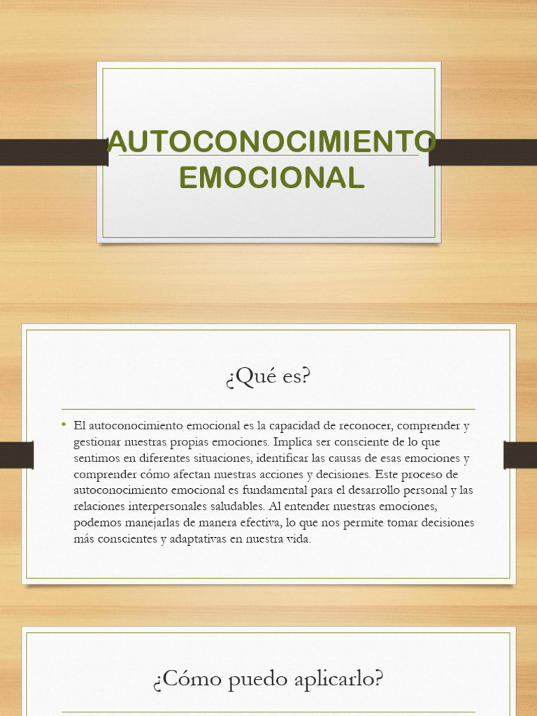 Autoconocimiento Emocional | PDF | Las emociones | Ciencia cognitiva