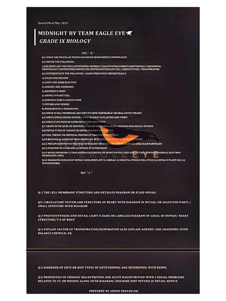 IX BIO MIDNIGHT BY TEAM EAGLE EYE? | PDF