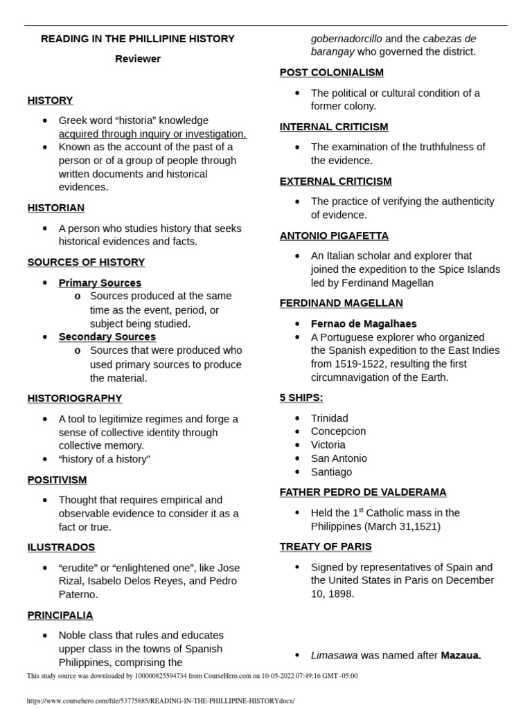 Philippine History Overview and Key Figures | PDF | Spanish East Indies ...