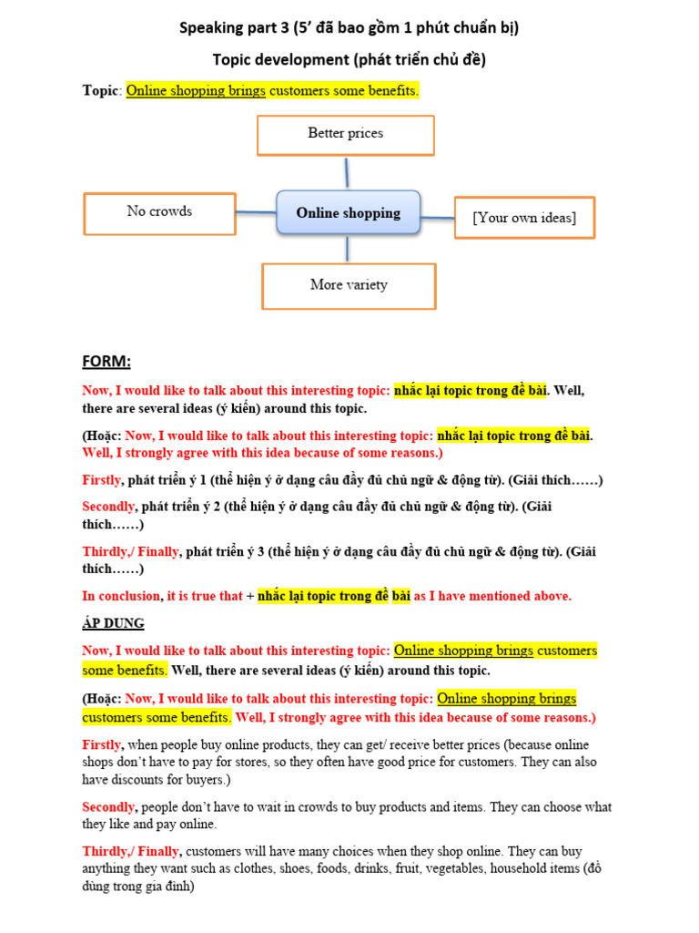 Speaking Part 3 - Template & Sample Answer | PDF