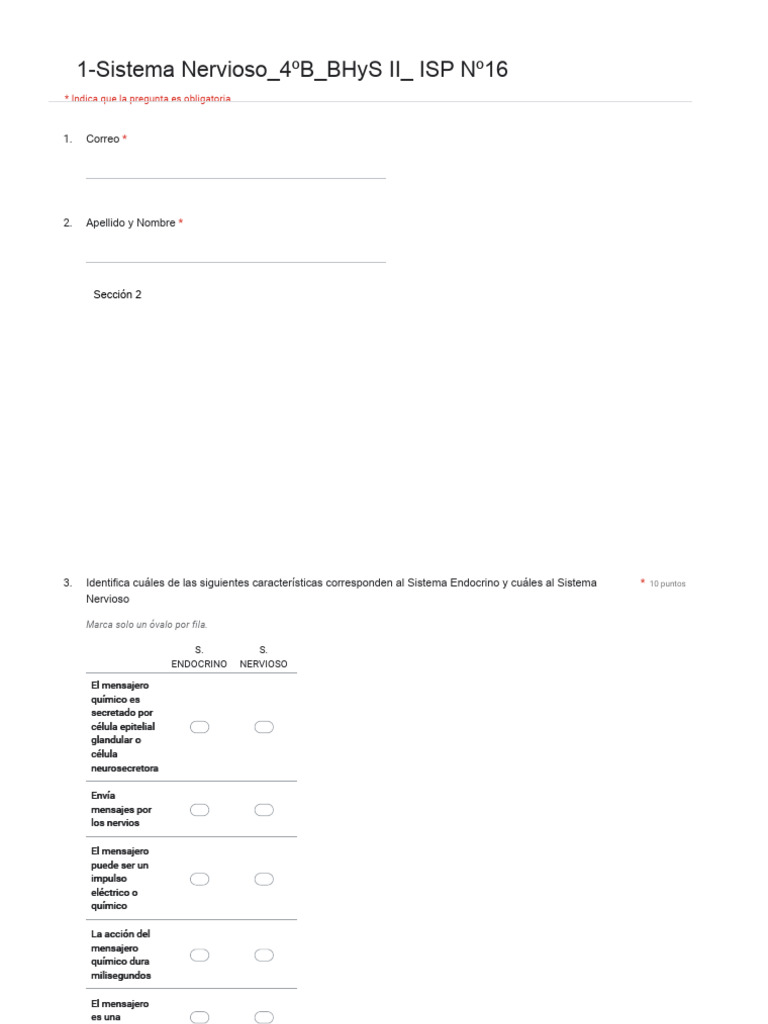 1-Sistema Nervioso 4B BHyS II ISP N16 - Formularios de Google | Descargar gratis PDF | Sinapsis ...