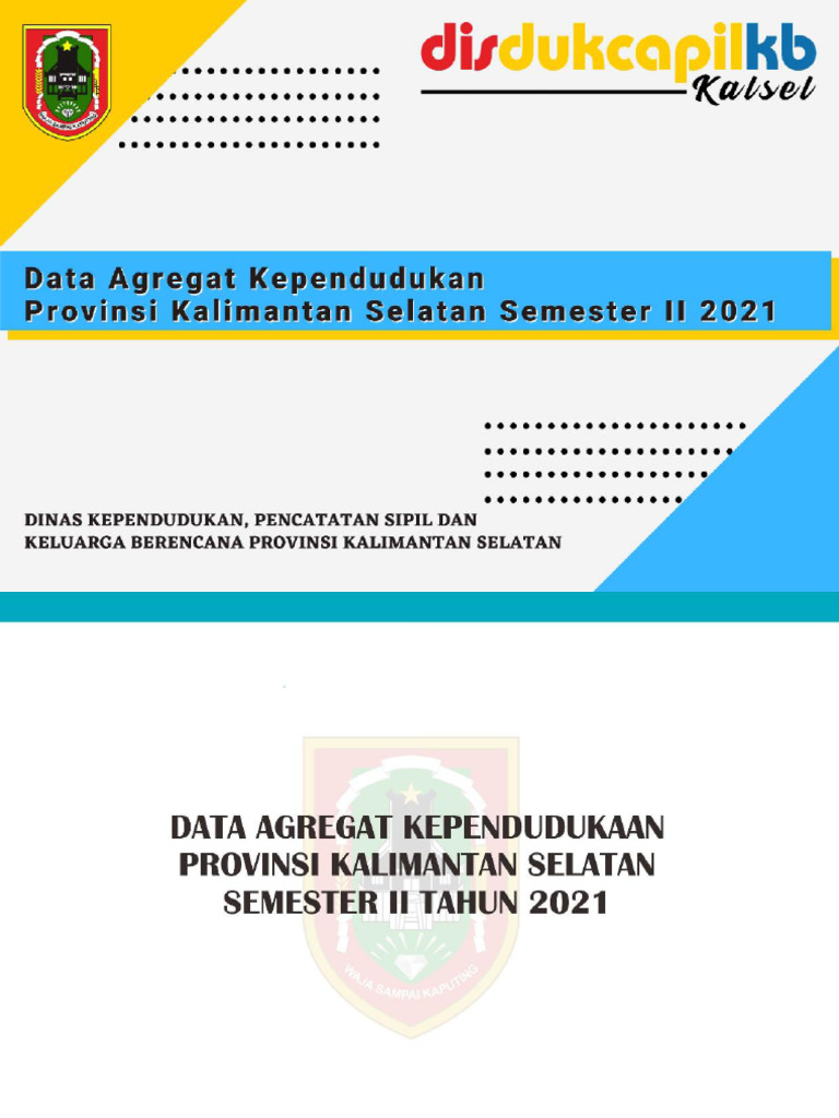 Data Agregat Kependudukan Provinsi Kalsel Sem Ii 2021 | PDF