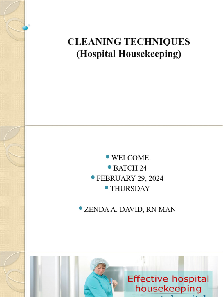Effective Hospital Housekeeping Techniques | PDF | Housekeeping | Hygiene