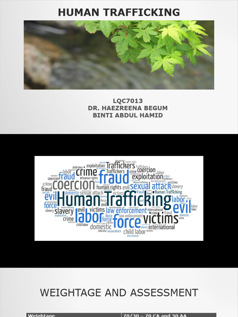 Week 1 Introduction To Human Trafficking Pdf Human Trafficking Slavery