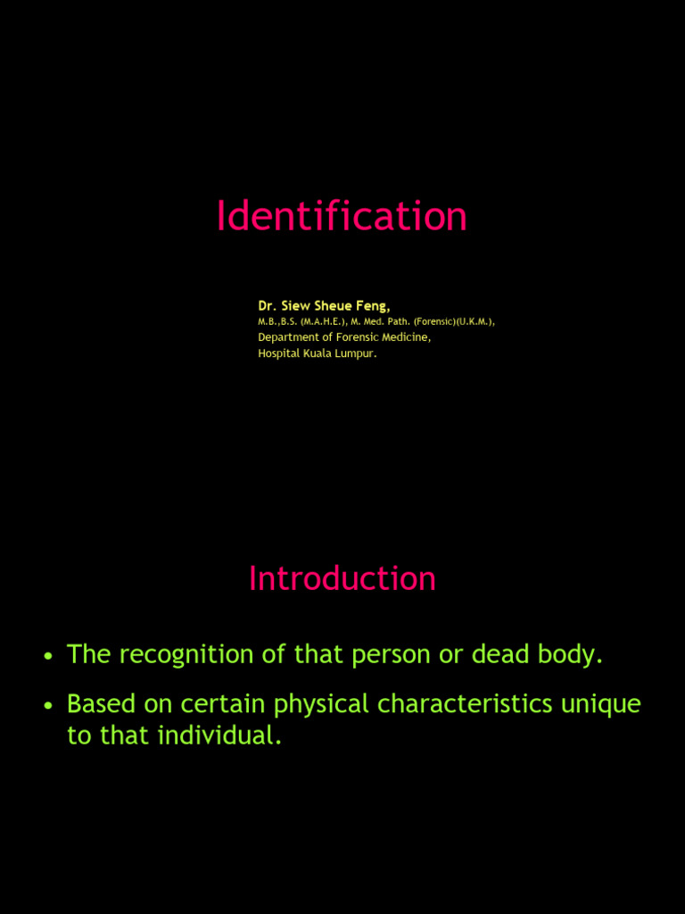 Human Identification | PDF | Tattoo | Anatomical Terms Of Location