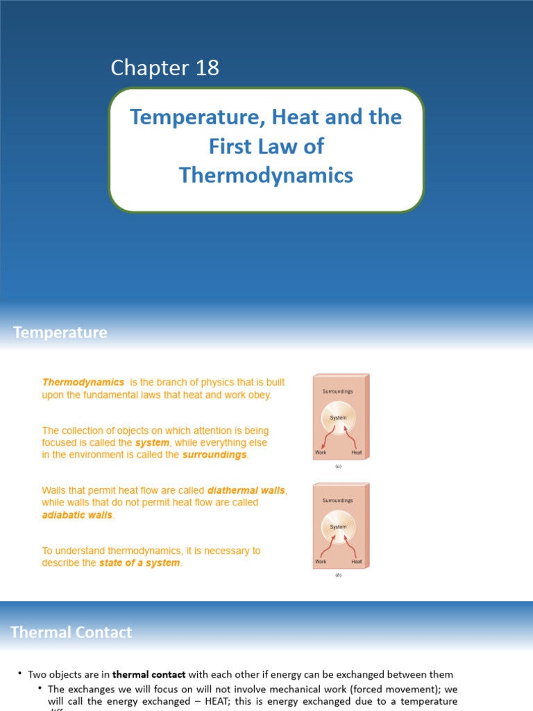 Ch18 Temperature,+Heat+and+the+First+Law MT Student+Version | PDF ...