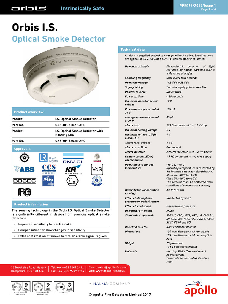Orbis - Optical Smoke Detector | PDF