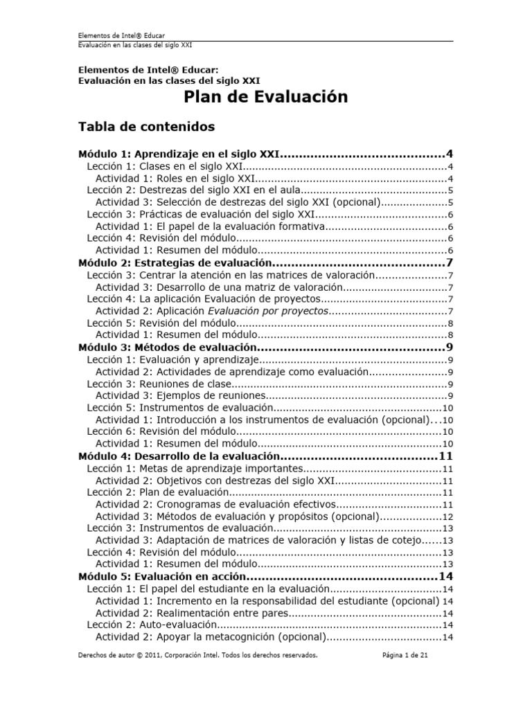 Plan de Evaluacion | PDF | Evaluación | Aprendizaje