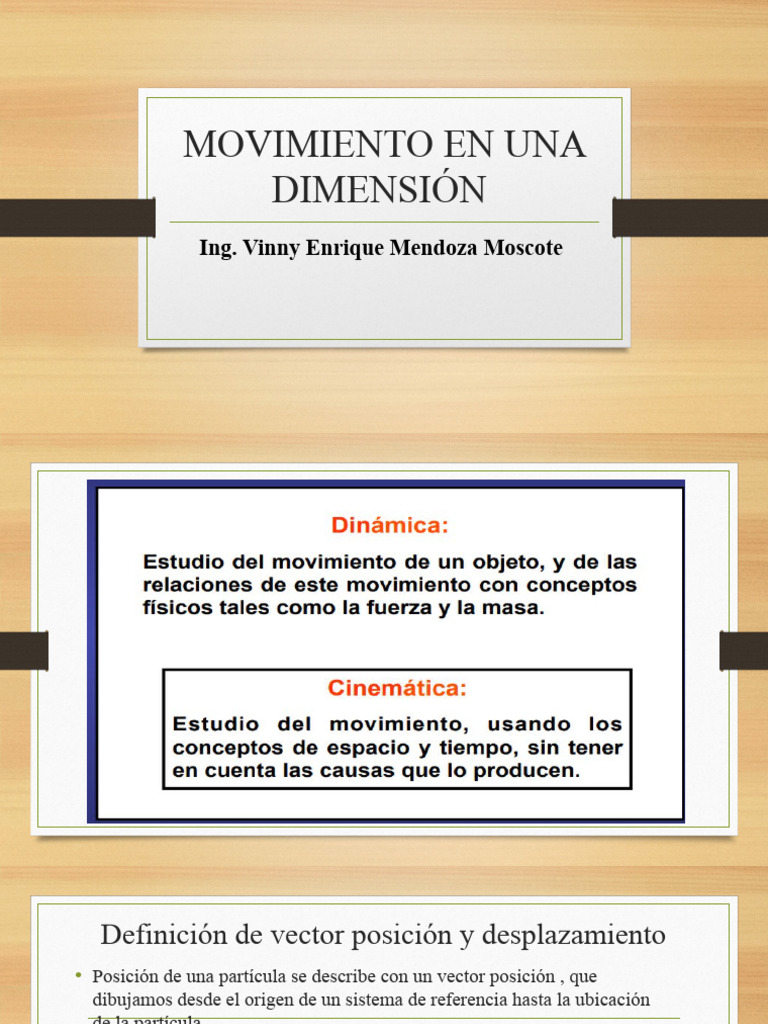 MOVIMIENTO EN UNA DIMENSIÓN | PDF