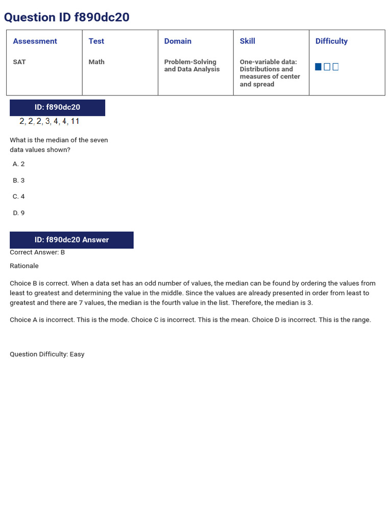 SAT Suite Question Bank - Results | PDF | Sat | Mean
