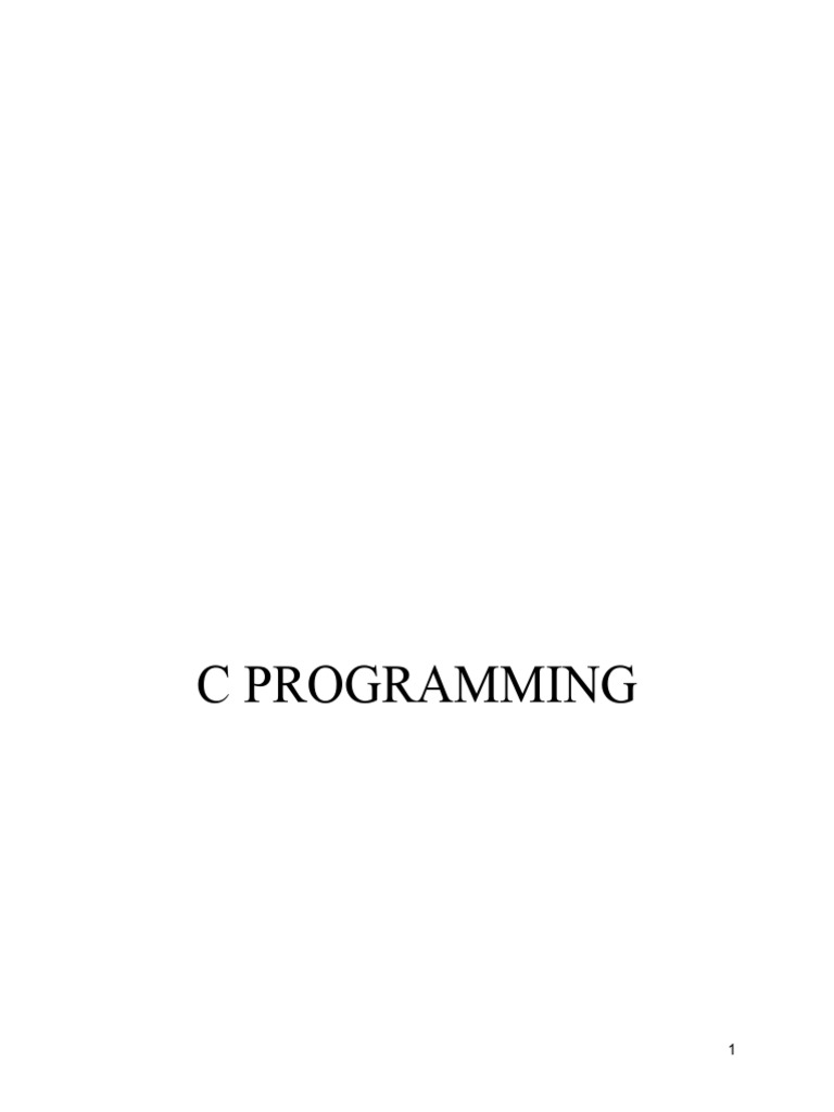 Introduction to C Programming Basics | PDF | Data Type | Pointer (Computer Programming)