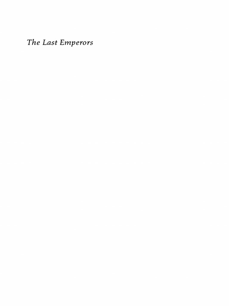 The Last Emperors a Social History of Qing Imperial Institutions ...