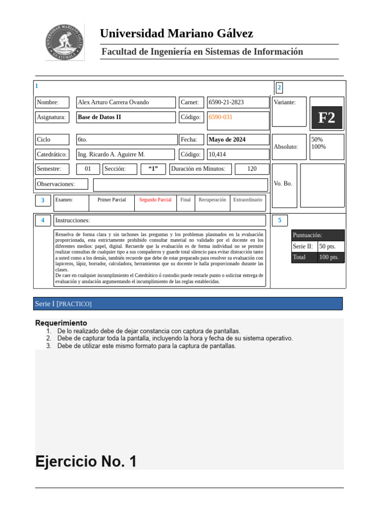 EvaluacionSegundo BdD2 | PDF | Informática