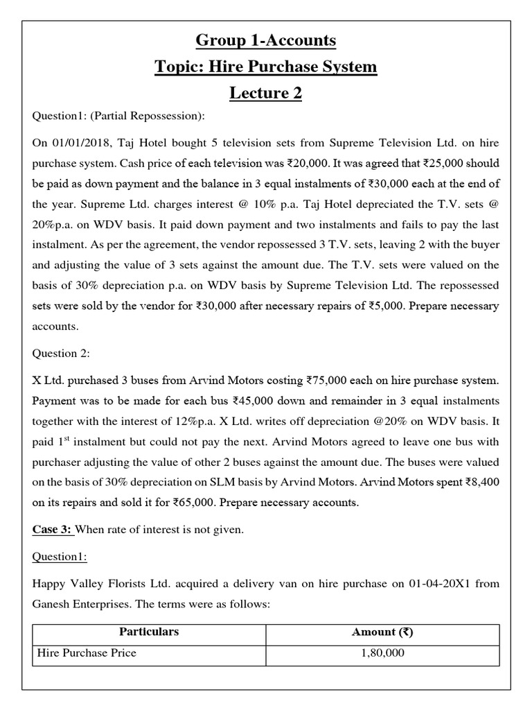 Hire Purchase 2 | Download Free PDF | Interest | Depreciation Hire Purchase 2 | Download Free PDF | Interest | Depreciation