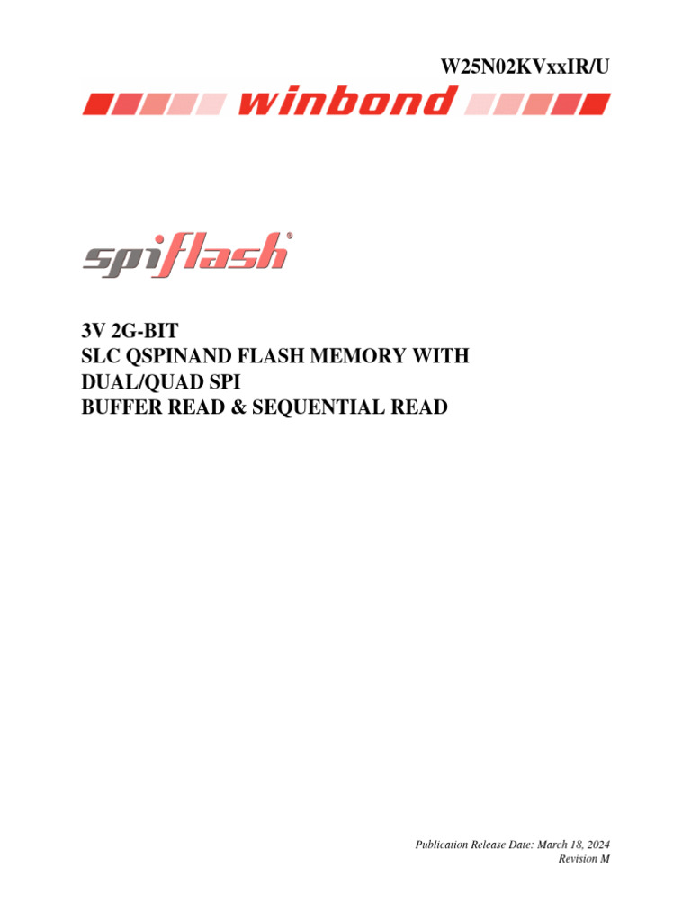 W25N02KVxxIRU Datasheet RevM | PDF | Flash Memory | Input/Output