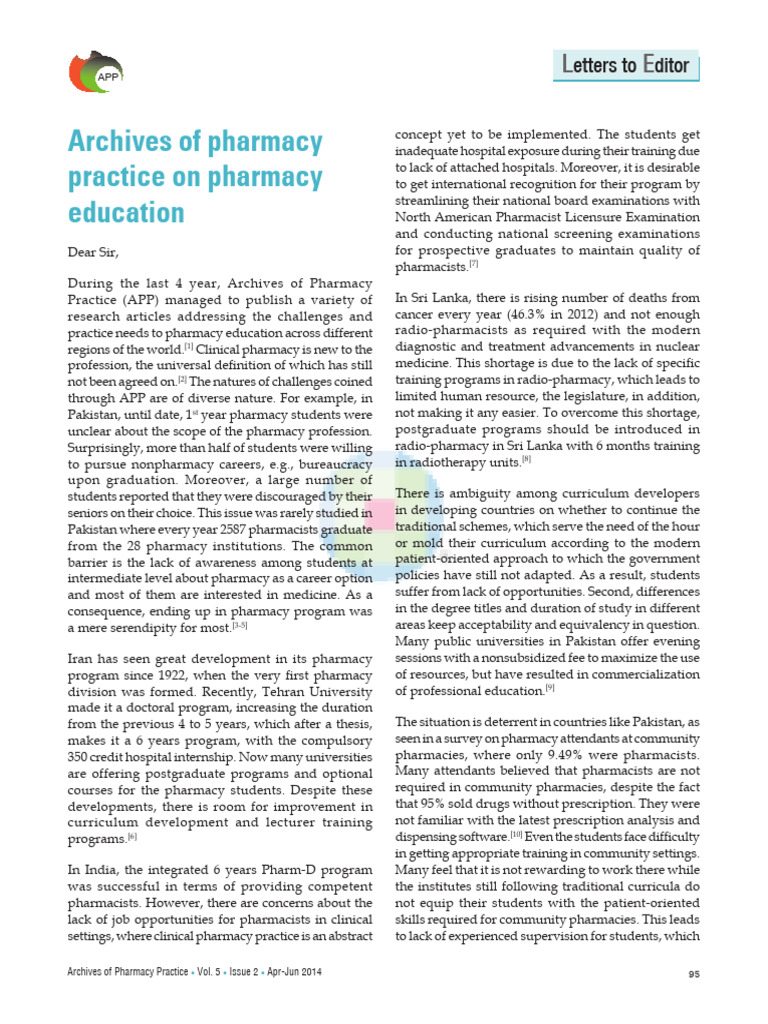 Challenges in Pharmacy Education Worldwide | PDF | Pharmacy | Pharmacist