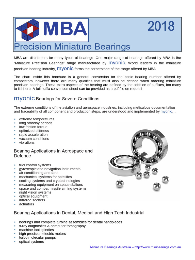 Cross Reference Miniature Precision Bearings | PDF | Bearing (Mechanical) | Mechanical Engineering