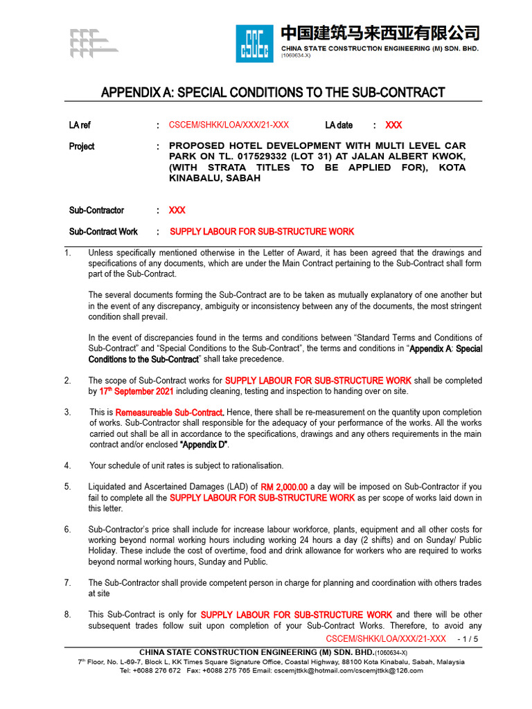 Appendix a - Special Conditions | PDF | Insurance