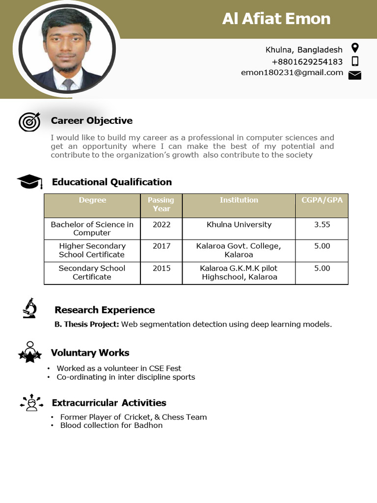 Emon_CV_CSE | PDF | Computing | Computer Science