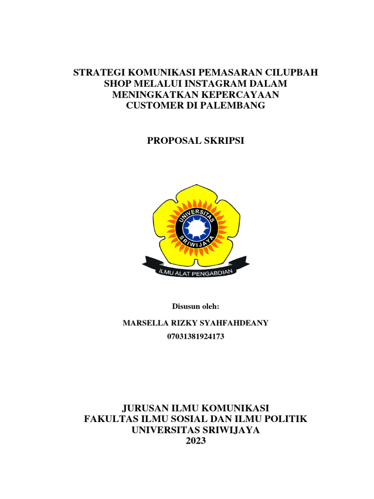 Proposal Skripsi Marsella Rizky S (07031381924173) | PDF
