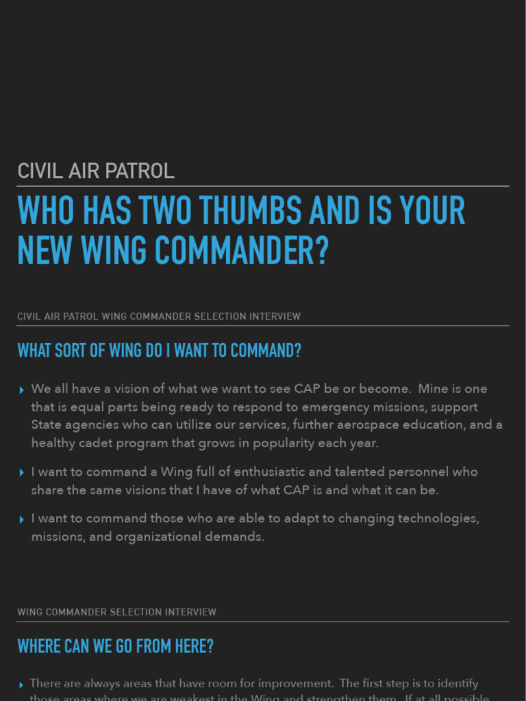 Wing Commander Selection Example | PDF | Civil Air Patrol | Business