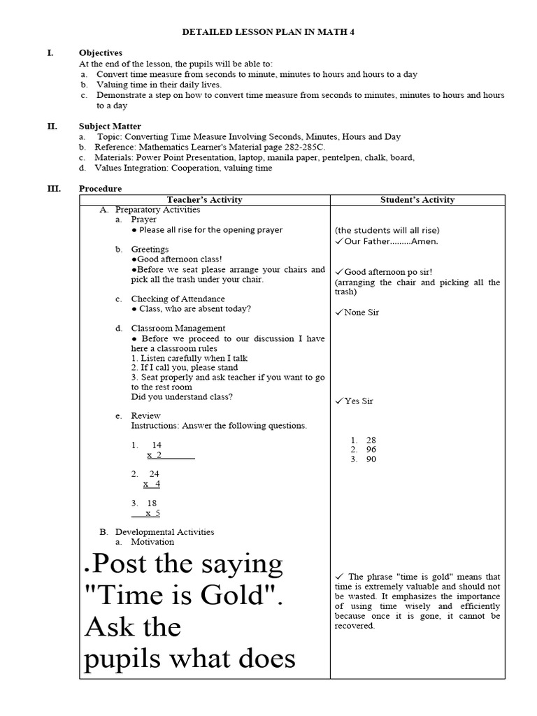 Detailed Lesson Plan in Math 2 | PDF | Lesson Plan | Pedagogy