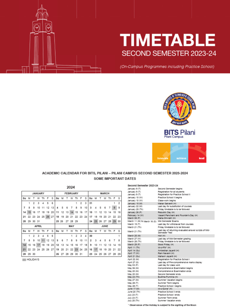 Timetable 09 Jan 2024 | PDF | Academic Term | Postgraduate Education