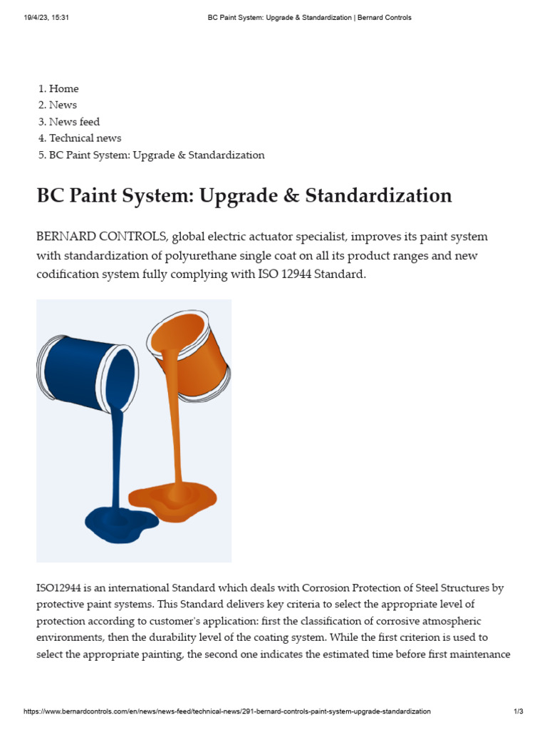 BC Paint System - Upgrade & Standardization - Bernard Controls | PDF ...