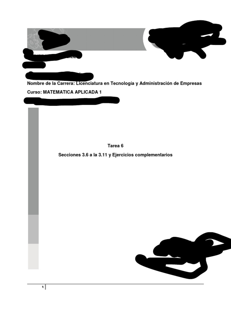 Matemática Aplicada 1: Tarea 6 | PDF