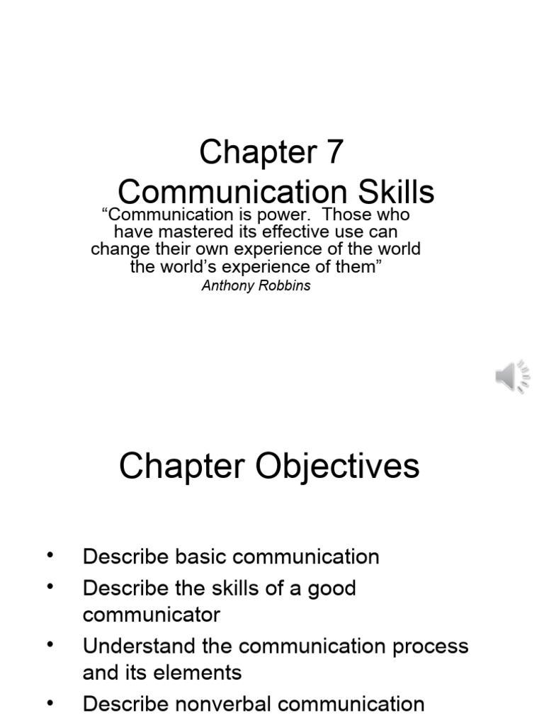 Chapter 7 Communication Skills-Presentation-2024 | PDF | Communication ...