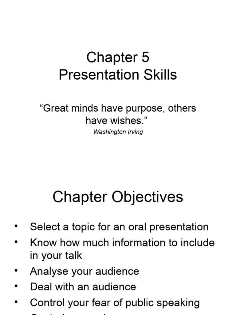 Chapter 5 Presentation Skills | PDF | Public Speaking | Body Language