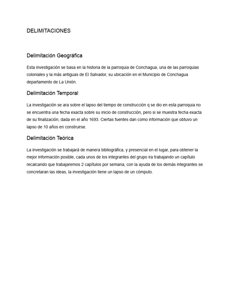 Delimitaciones | PDF
