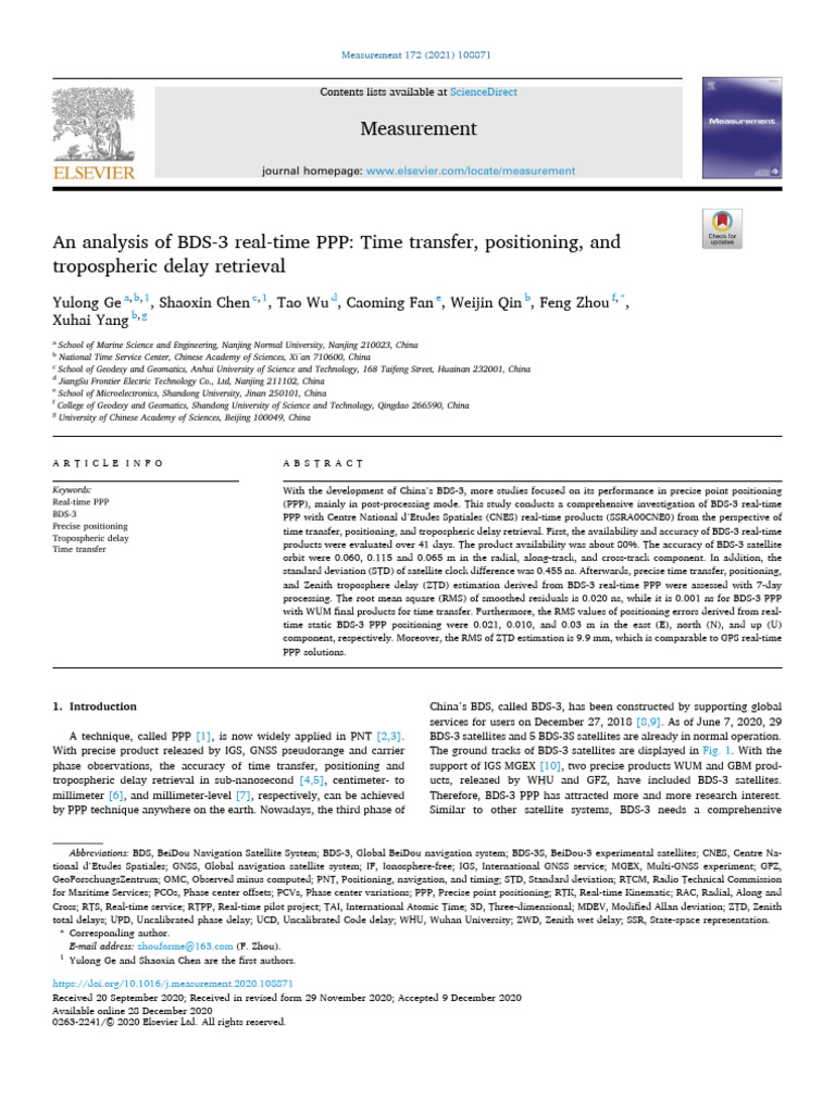An Analysis of BDS-3 Real-Time PPP Time Transfer, Positioning, and Tropospheric Delay Retrieval ...