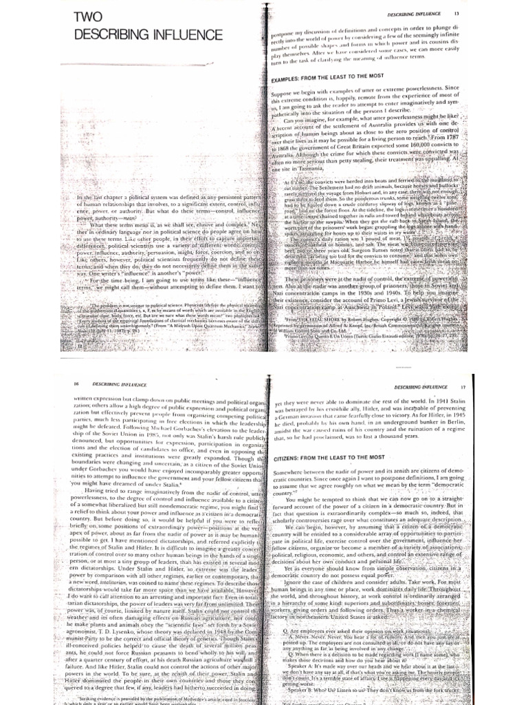POLSCI 211 PHASE 1.2 Describing Influence | PDF